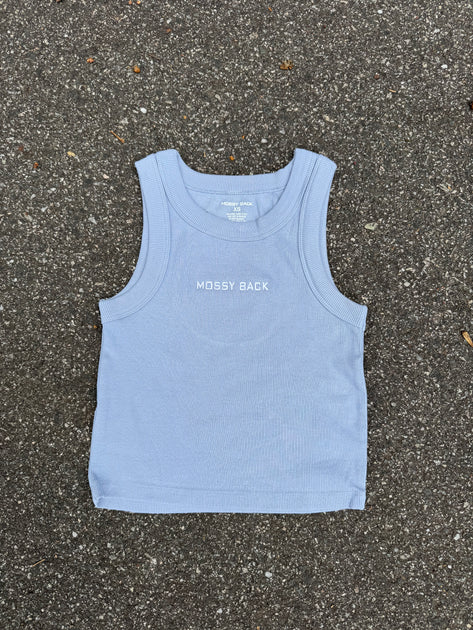 WOMENS MOSSY CROP- blue – Mossy Back